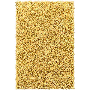 Rugs.com Everyday Shag Rug  –  Yellow 2x3  Shag Rug Perfect for Entryways, Kitchens, Breakfast Nooks and More