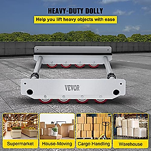VEVOR All-Terrain Mover Dolly, 30" L x 18.5 "W x 5.5" H Piano Dollies w/ 1874 lbs Load Capacity, Furniture Dolly with 8 Casters, Heavy Duty Alloy Dolly Truck for Heavy Appliance Handling and Moving
