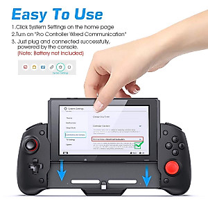 OIVO Controller Compatible with Nintendo Switch Handheld Mode, with Buit-in Upgraded PD Chip, Comfortable & Ergonomic Controller with 6 Gyro Axis, Double Motor Vibration (Renewed)
