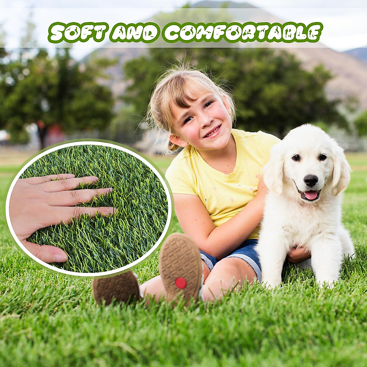 CooZero Artificial Grass, Professional Dog Grass Mat, Potty Training Rug and Replacement Artificial Grass Turf, Large Turf Outdoor Rug Patio Lawn Decoration, Easy to Clean with Drainage Holes