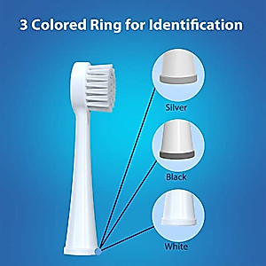 5 Count Replacement Flossing Toothbrush Heads for SF-01 / SF-02 / SF-03 / SF-04 - Compact - with Crystal Cap - White