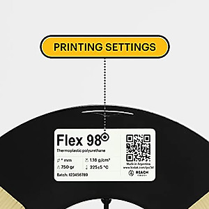 KODAK FLEX 98 Flexible 3D printer filament TPU WHITE +/-0.03 mm, 750g (1.6lbs) Spool, 2.85 mm. Lowest moisture premium 3D printer flex filament in Vacuum Aluminum Ziploc bag. Fit Most FDM Printers
