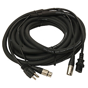 Elite Core 25' Powered Speaker Cable XLR+AC PA25