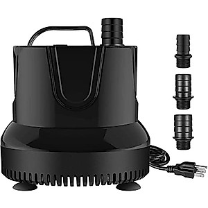 Simple Deluxe 1056GPH Bottom Suction Submersible Water Pump with a Free 17"X17" Filter Bag, 80W Durable Fountain Pump for Aquariums Fish Tank, Statuary, Hydroponics