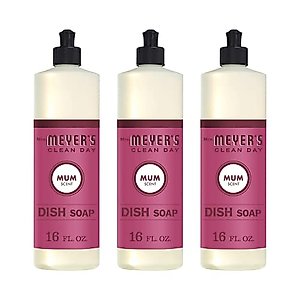 MRS. MEYER'S CLEAN DAY Liquid Dish Soap, Biodegradable Formula, Mum, 16 Fl Oz. (Pack of 3)
