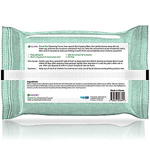 Epielle OG Makeup Remover Cleansing Wipes Tissue Green Tea Towelettes - 60ct (Sheets) per pack, Total 4 packs Beauty Stocking Stuffers Gift