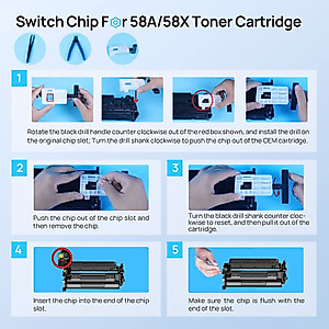 HALLOLUX 58A CF258A Toner Cartridge (No Chip) Replacement for HP 58A CF258A 58X CF258X Toner Cartridge Compatible with Laserjet Pro M404n M404dn M404dw MFP M428fdw M428dw M428fdn Printer 2 Black