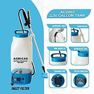 AGRICAS 2.35 Gallon Battery Powered Sprayer
