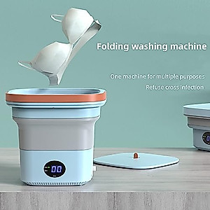 Folding Washing Machine，6L Portable Washing Machine，Mini Washing Machine with 3 Modes Deep Cleaning for Underwear, Baby Clothes, or Items, Foldable Machine Apartments, Camping, Travel (Blue)