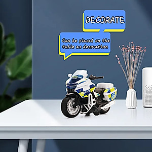 CYYSFIVQZ Die Cast Toy Motorcycle Model - Pull Back Vehicles with Sounds and Lights, Motorcycle Toys for Kids 3-9, for Youngsters who are into Collectible Scaled Cars and Motorcycles (White)