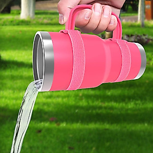 yoelike - 5 Colors - New Upgrade Adjustable Handle Fit for 20 Oz to 40 Oz of YETI, RTIC, Ozark Trail, Simple-Moden, Beast, SUNWILL, ALOUFEA, All Brand Travel Tumbler Cup Mug Bottle BPA FREE (Pink)