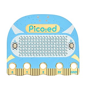 ELECFREAKS Pico:ed Development Board Based on Raspberry Pi RP2040 MCU, Picoed Python Microcontroller with 7 * 17 Dot-matrix Screen Dual-core ARM Cortex M0+ Processor for Education Classroom Teaching