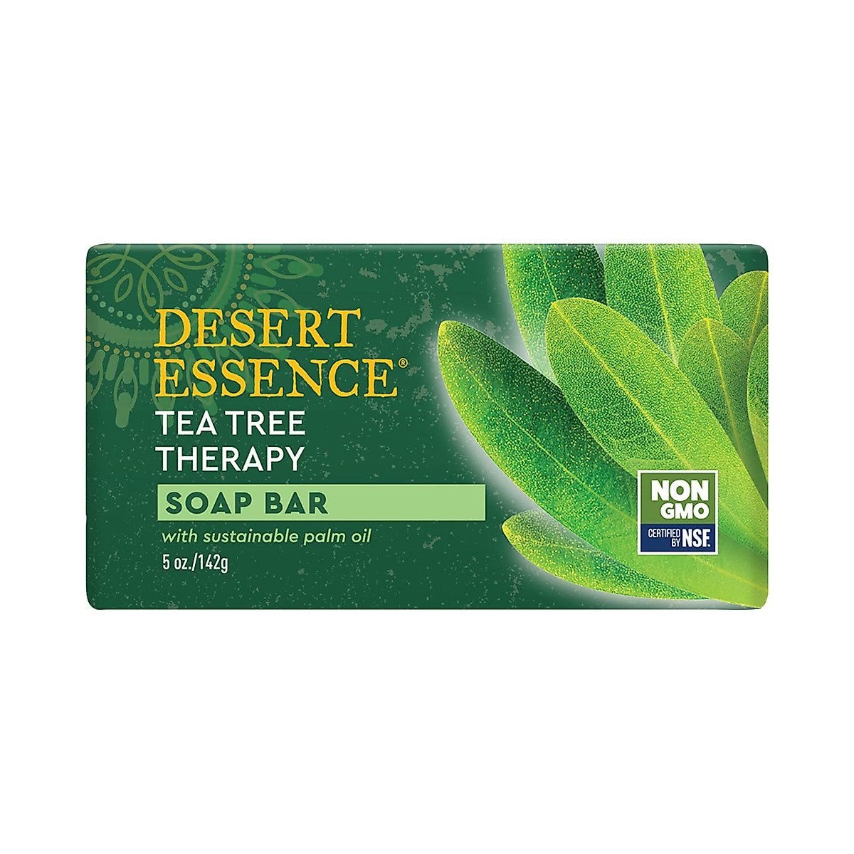 Desert Essence Tea Tree Therapy Cleansing Bar Soap - 5 Ounce - Pack of 4 - Therapeutic Skincare - All Skin Types - Jojoba Oil - Aloe Vera - Palm Oil - Moisturizes Face and Body