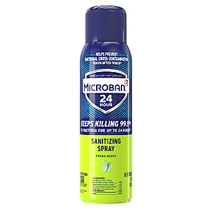 Microban 24 Hour Disinfectant Sanitizing Spray, Fresh Scent, 15oz
