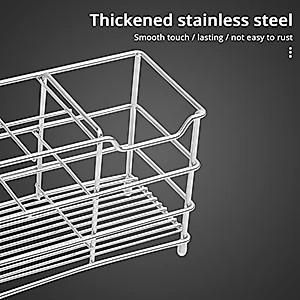 Sihuuu Metal Toothbrush Holder for Bathroom, Stainless Steel Electric Toothbrush Organizer Stand, Toothpaste Holders with Multifunctional 5 Slots