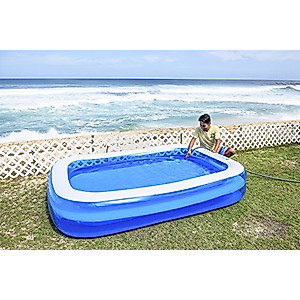 Jilong Rectangular Family Inflatable Pool for Ages 6+, Blue, 103" x 69" x 20"