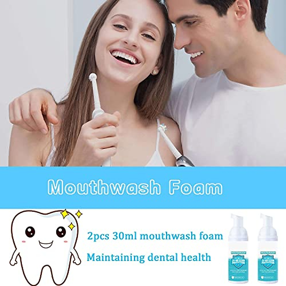 2 Bottle Mouthwash, Calculus Removal, Healing Mouth Ulcers, Eliminating Bad Breath, Prevents and Treats Cavities,Natural Tooth Whitening Foam,Tooth Regeneration