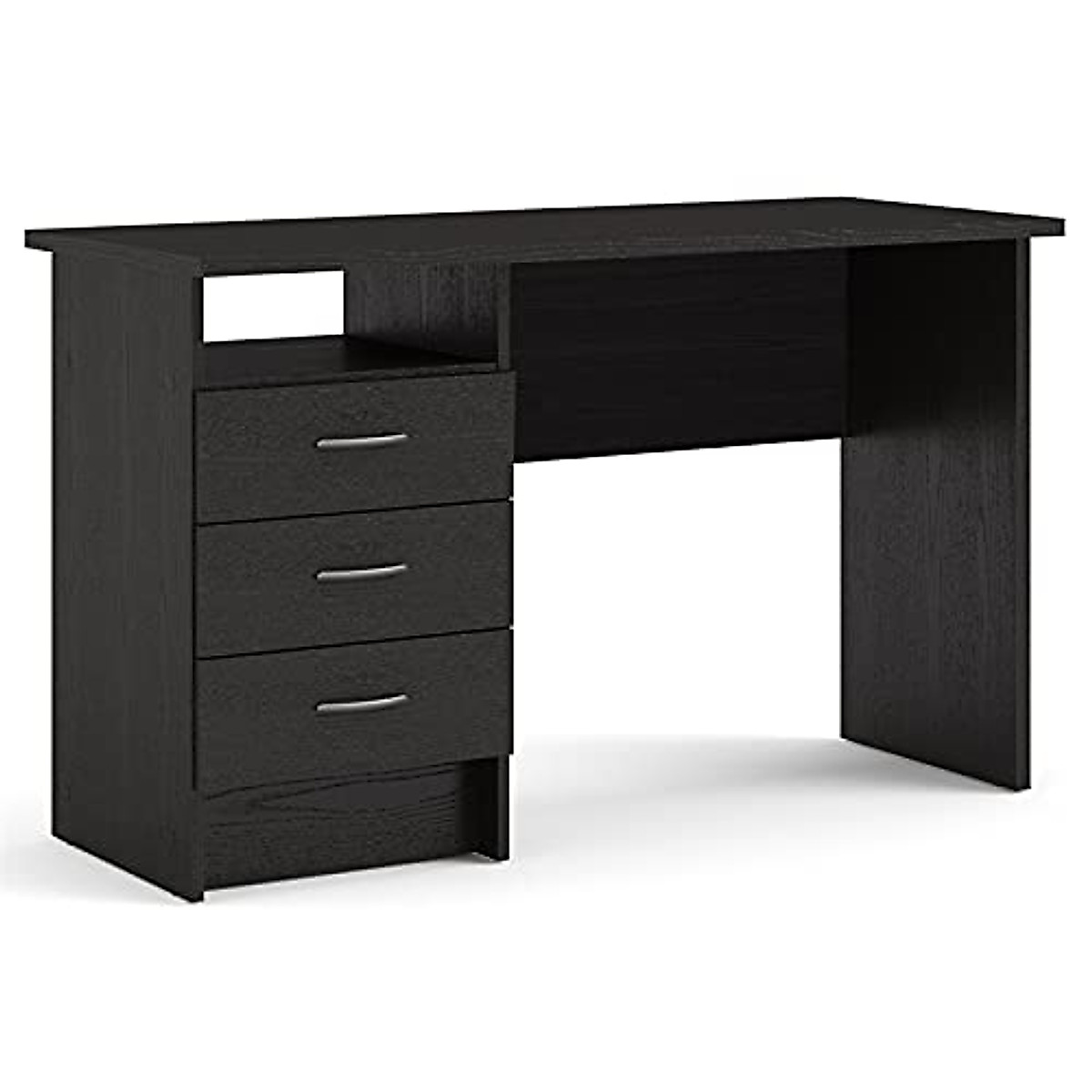 Pemberly Row Desk with 3 Drawers in Black Woodgrain