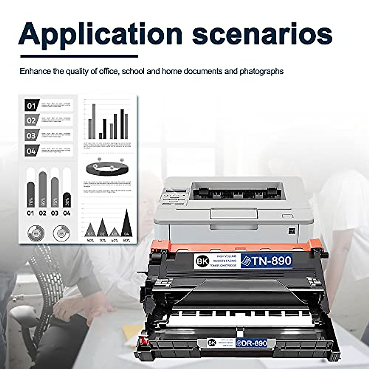 Van Enterprises Ultra High Yield 1 Pack Black TN890 TN-890 Toner & 1 Pack Black DR890 DR-890 Drum Compatible Replacement for Brother HL-L6250DW L6400DW L6400DWT MFC-L6750DW L6900DW Printer