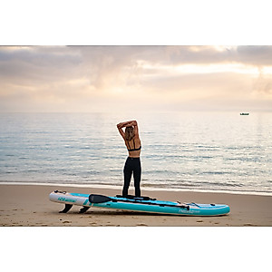 THURSO SURF Tranquility Yoga Inflatable Stand Up Paddle Board SUP 10'8 x 34'' x 6'' Two Layer Deluxe Package Includes Carbon Shaft Paddle/2+1 Quick Lock Fins/Leash/Pump/Roller Backpack