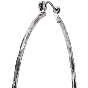 Lucky Brand Silver Hammered Hoop Earrings, One Size