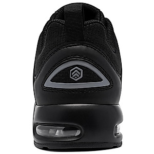 LARNMERN Steel Toe Shoes for Men Lightweight Safety Shoes Work Air Cushion Construction Zapatos Punta de Acero para Hombres (10, Dark Black)