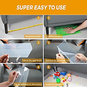 APOCAlLIS Transparent Toy Blocker for Under Furniture, Under Couch Blocker (4" H 16" L)，8 Pack Bed Blockers for Under Bed