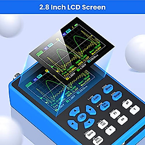 Digital Oscilloscope with 2 Channels 120Mhz Bandwidth Signal Generator 500MSa/s Sampling Rate, 2.8" LCD Backlight Display, Waveforms Storage, 3 Scan Modes, XY/YT/Roll, FFT Spectrum, Single Trigger