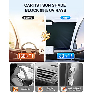 Cartist 5-Layer Windshield Sun Shade Custom Fit for Hyundai Palisade 2020-2024 2025 Accessories Foldable Car Front Window Sunshade Sun Visor Protector
