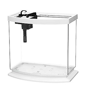 Aqueon LED MiniBow Aquarium Kit with SmartClean Technology, White, 2.5 Gallon
