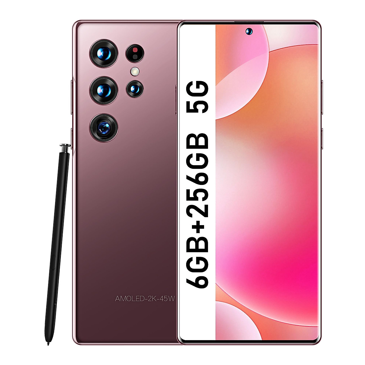 5G Unlocked Cell Phones,6G+256GB Dual Sim Smartphone, C21 Unlocked Mobile Phone with 7.3 inch Waterdrop Screen, Android Phone 24+64 MP | 7300mAh | Fingerprint Lock & Face ID | US Version (rose gold)