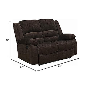 Coaster Home Furnishings Gordon Motion Loveseat Chocolate, 62"W x 37"D x 40"H (601462)