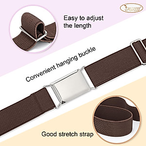 JASGOOD 4 Pack Women Stretch Belt Invisible Elastic Web Strap Belt for Pants Jeans Dresses