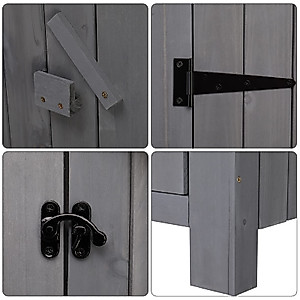 CIPACHO Outdoor Storage Shed,Waterproof Garden Tool Shed Storage House with Shelves and Latch,Outside Wooden Shed Closet for Yard, Patio,Lawn (Gray)