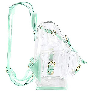 Zicac Summer Clear Backpack Cute Knapsack Satchel Transparent Stadium Approved Backpack (Green)