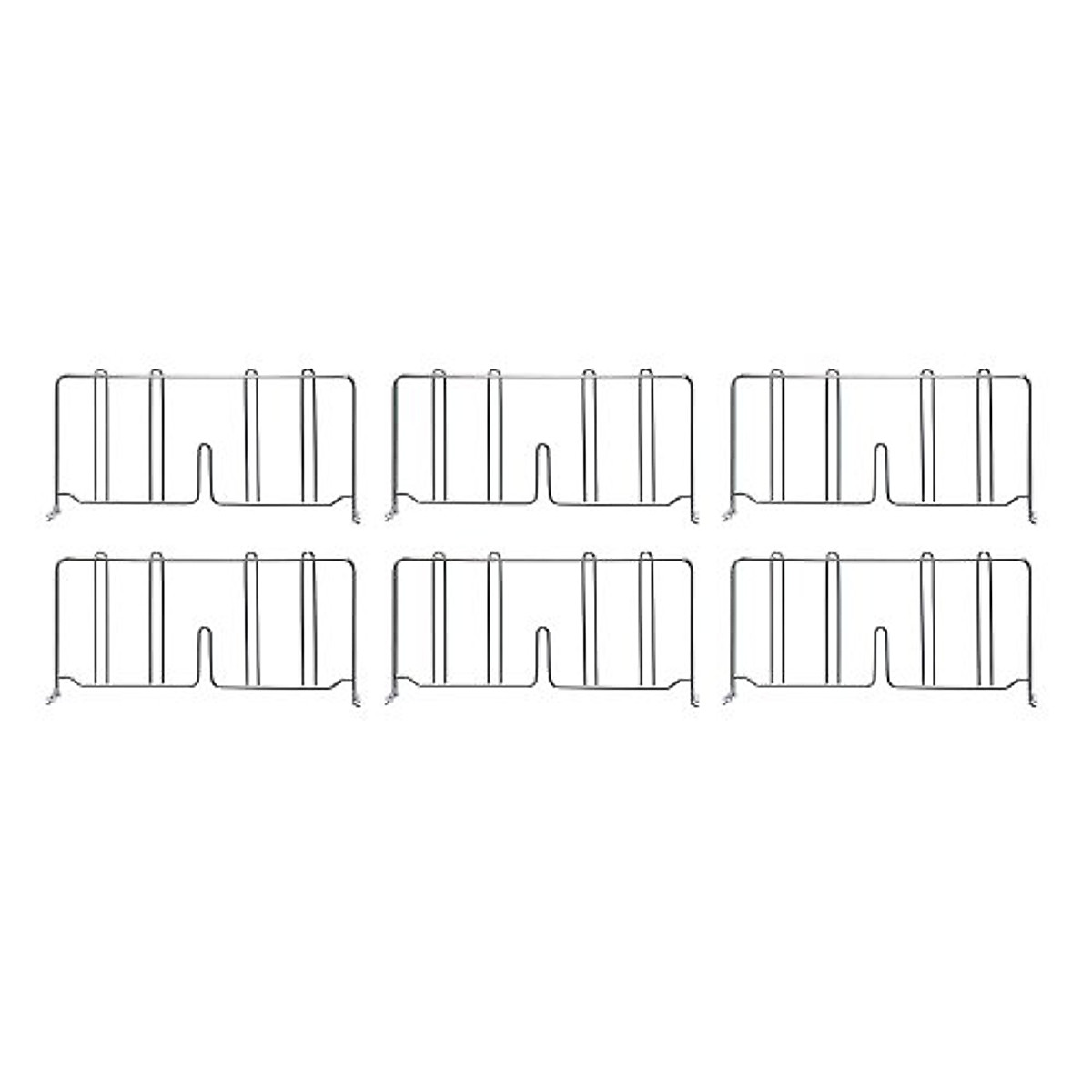 Quantum Storage Systems DIV14-6 Divider for 14" Deep Wire Shelving Units, Chrome Finish, 8" Height x 14" Width x 1" Depth (Pack of 6)