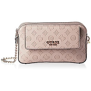 GUESS Sirrah Double Zip Crossbody, Buff Logo