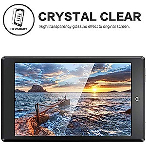 TiKeDa [3-Pack Screen Protector for Amazon Kindle Fire HD 8 (2018/2017/2016 Release) Hard Tempered Glass/HD/9H Hardness High Definition Clear-Not Fit Fire HD 8 2020