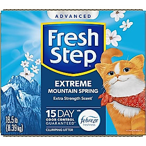 Fresh Step Advanced Extreme Clumping Litter with Febreze Freshness with Mountain Spring Scent, Fights Odor on Contact, 37 lbs. (2 x 18.5 lb. Box)