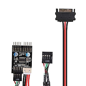 USB 2.0 9pin USB hub 2 Port with SATA Power Cable Extension hub USB 2.0 hub for Computer for Desktop for PC