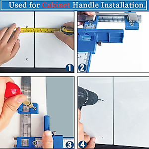 King&Charles Cabinet Hardware Jig, Cabinet Handle Jig with Automatic Center Punch, Cabinet Jig for Handles and Pulls on Drawers/Cabinets, Cabinet Hardware Template Tool Perfect Set.