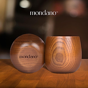 Mondano Wooden Bourbon Glasses Set, Old Fashioned Wooden Whiskey Glasses - Ideal Bourbon Gifts for Men and Whiskey Gifts for Men, Dad, or Brother - Perfect Gifts For Men Who Have Everything (2 Pack)