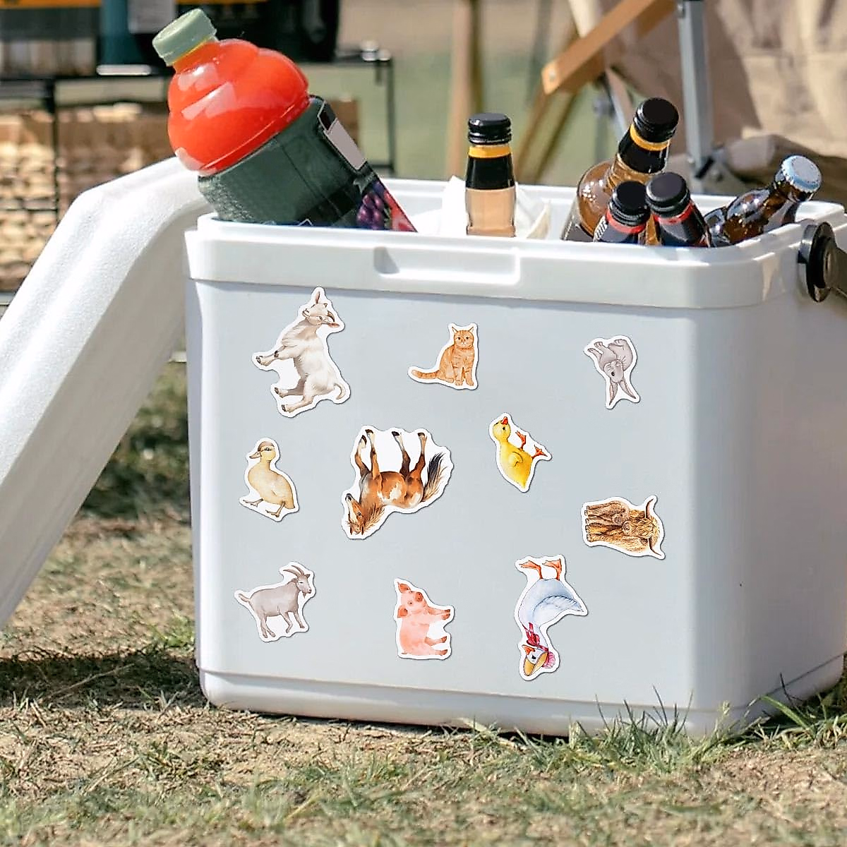 Pack 50 Pcs Farm Animal Stickers for Water Bottles Waterproof Laptop Luggage Computer Scrapbooking Teens Adults Girls Boys Cute Funny Aesthetic Sticker Packs Small Vinyl Decals