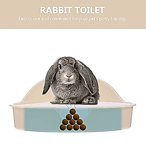 STOBOK Rabbit Litter Box Bunny Litter Box Pet Toilet Triangle Potty Trainer Corner Guinea Pig Litter Bedding Box Dustpan Broom for Chinchilla Ferret Drawf Hamster (White) Hamster Bedding