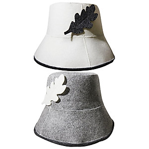 Wedhapy 2PCS Sauna Hat for Men Felt Water Absorbent Sauna Hat for Women Men Regulate Temperature Fisherman's Sauna Cap Reusable Banya Hat for Sauna Longer,Style 1