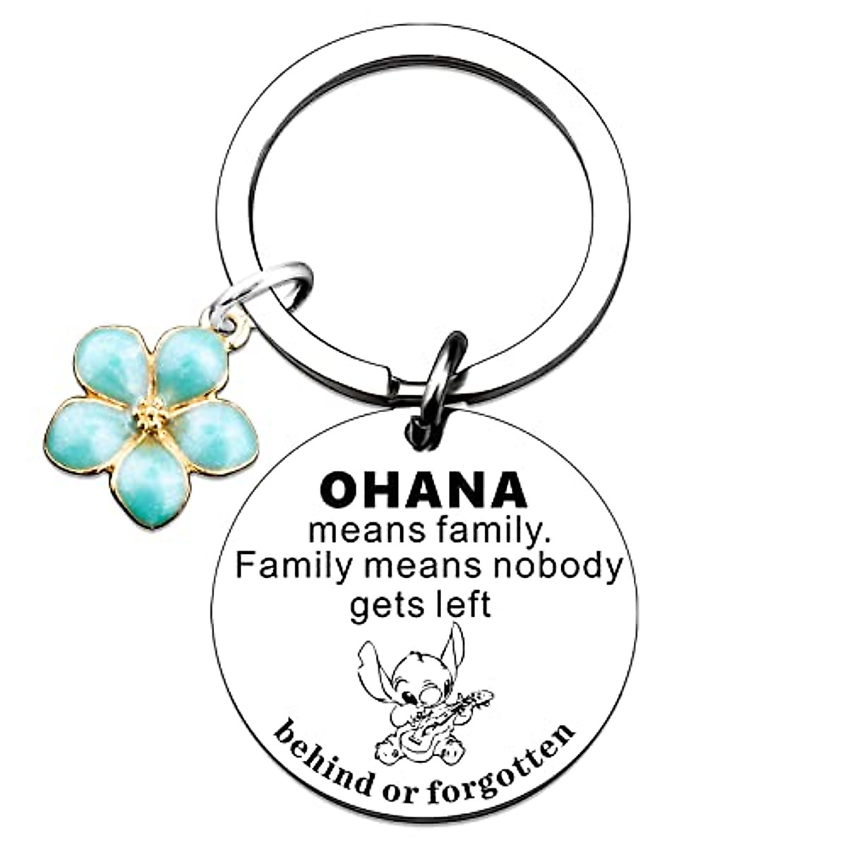 Stitch Gifts for Daughter Son Stich Birthday Gift Ohana Means Family Cute Keychains Gifts for Boys Girls Gift for Best Friend Stocking Stuffers for Teen Cartoon Accessories, Silver