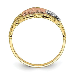 IceCarats 14K Two Tone Gold White Elephants Ring Size 7