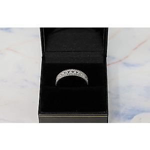 ORO LEONI 925 Sterling Silver Cubic Zirconia Band Ring, Size 7