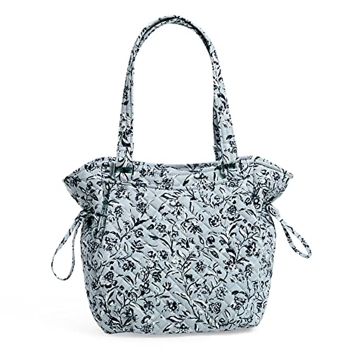Vera Bradley Women's Cotton Glenna Satchel Purse, Perennials Gray - Recycled Cotton, One Size