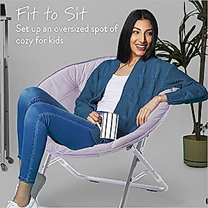 Urban Shop Micromink Foldable Saucer Chair, Lavender